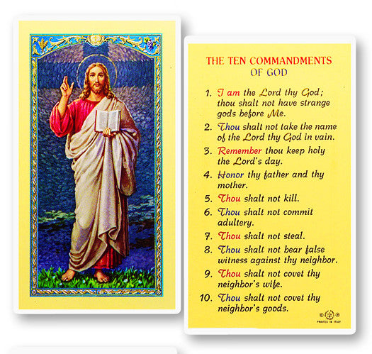 Ten Commandments Holy Card – Lagron Miller Company