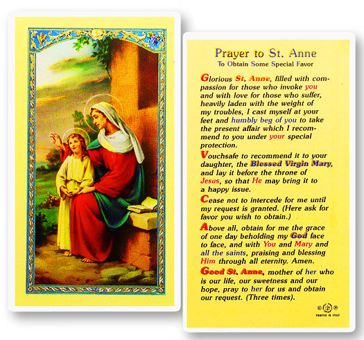 St. Anne Holy Card – Lagron Miller Company